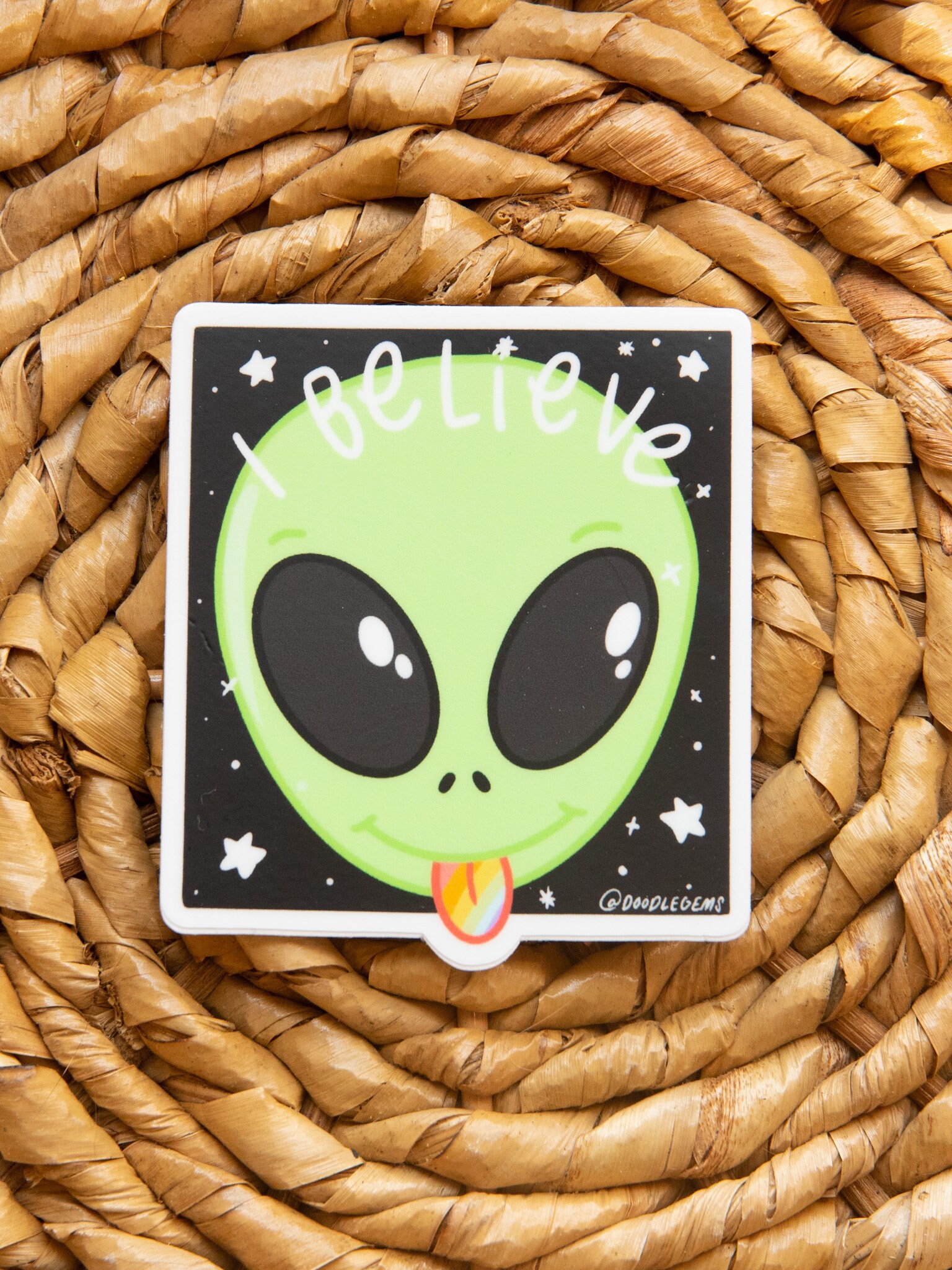 I Believe Sticker Alien Sticker Cute Alien Sticker Sci-fi - Etsy UK