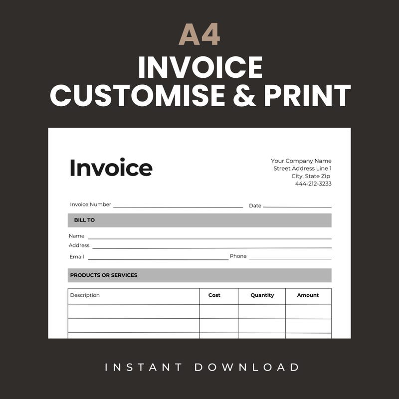 Handwritten Invoice - Etsy