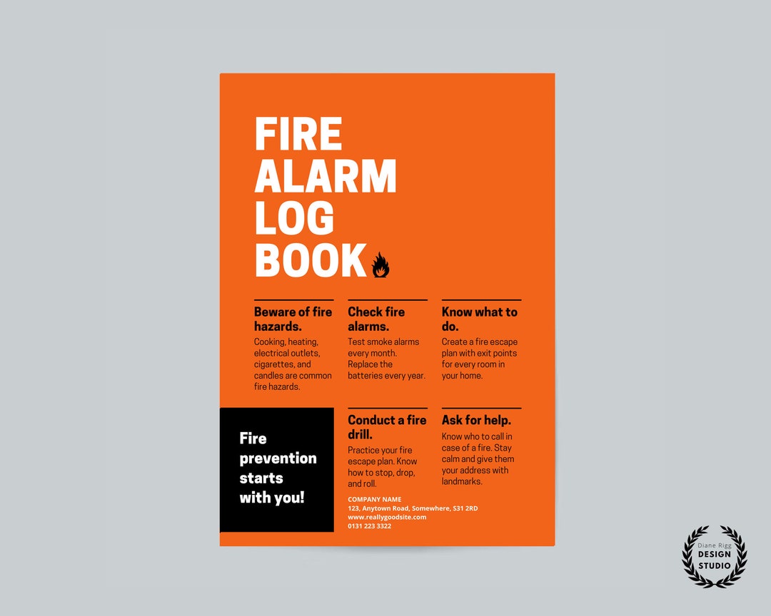 Fire Alarm Log Cover PERSONALIZED TEXT Digital Project Journal Notebook ...