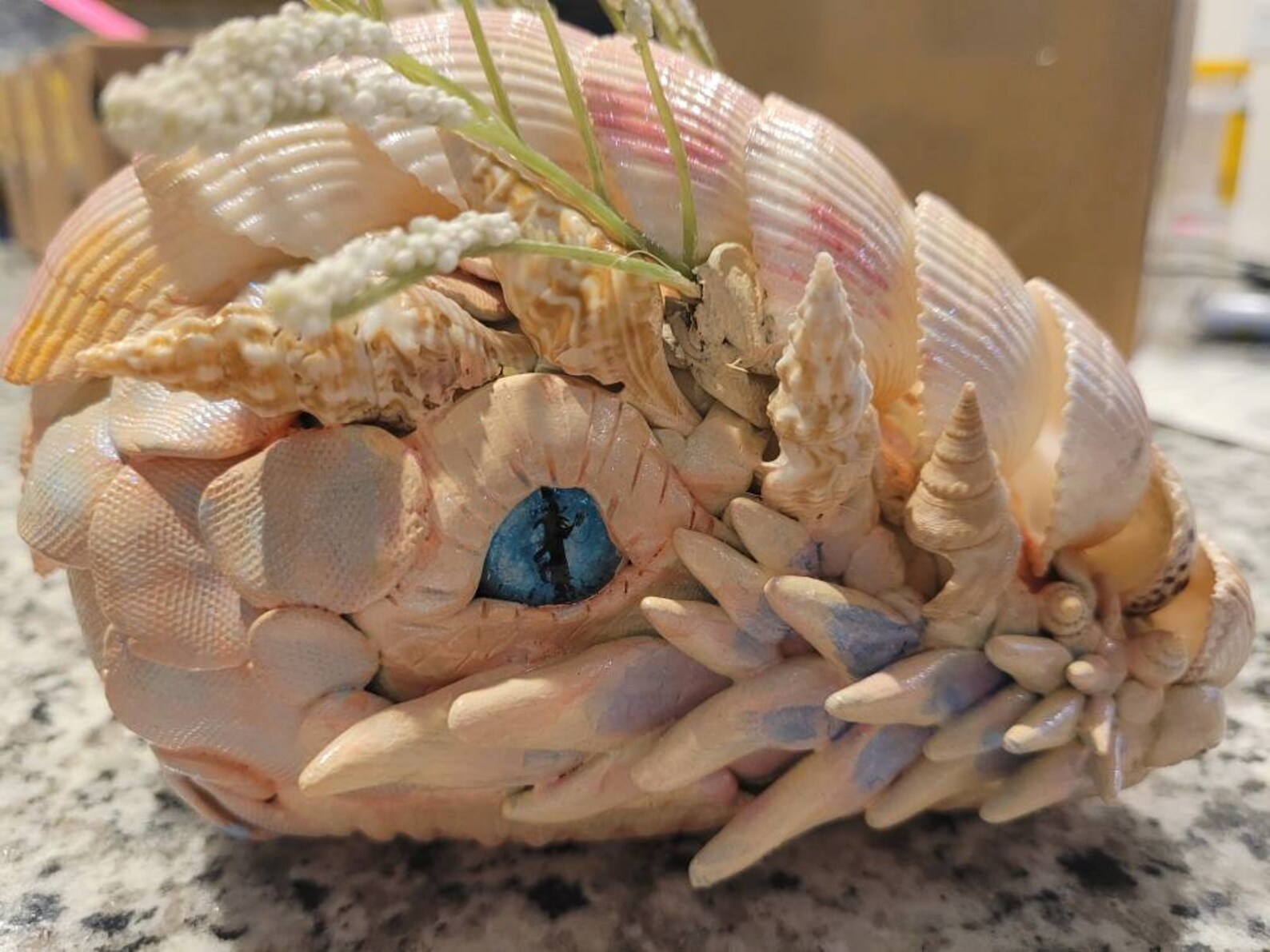 Dragon Head Sculpture, Paperweight, Seashells - Etsy
