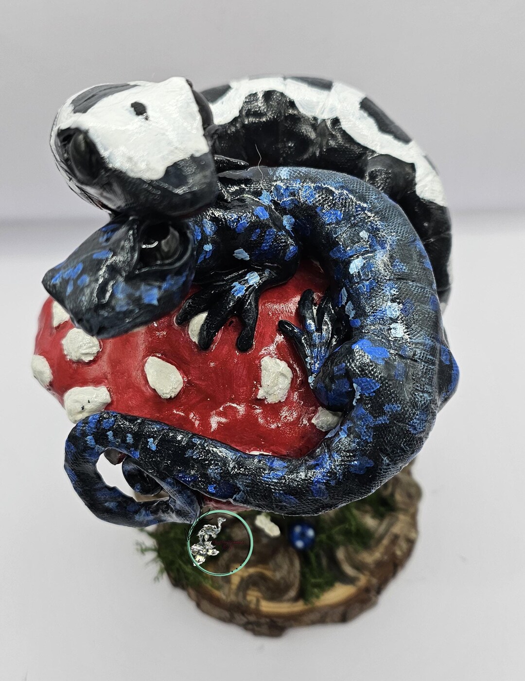 Cute, Salamander, Lizard Figurine, Clay Sculpture, Mushroom - Etsy