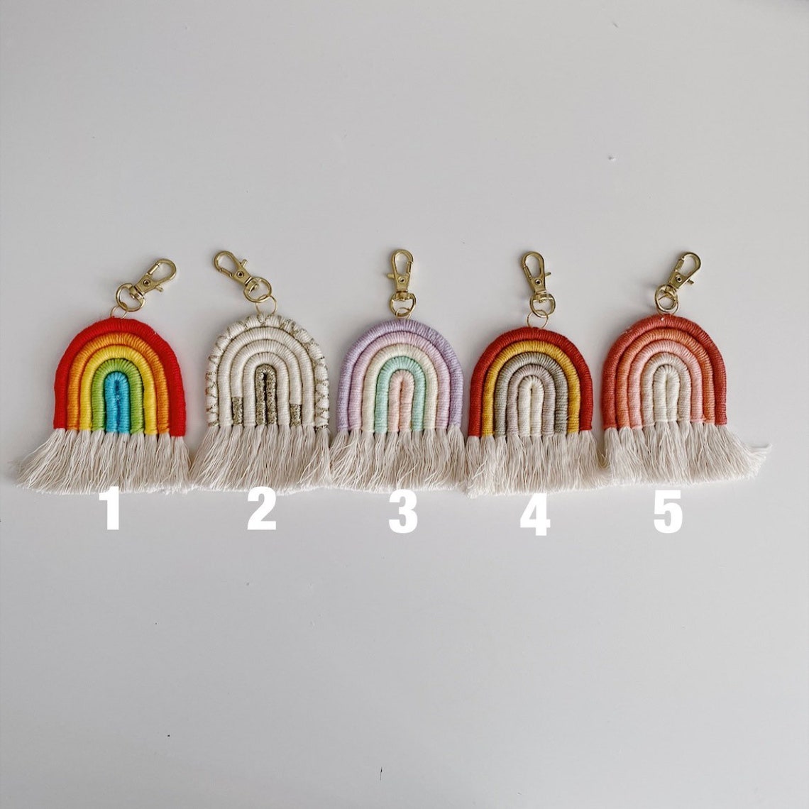 Customizable Rainbow Keychain Birthday Favor Wedding Gift Boho - Etsy