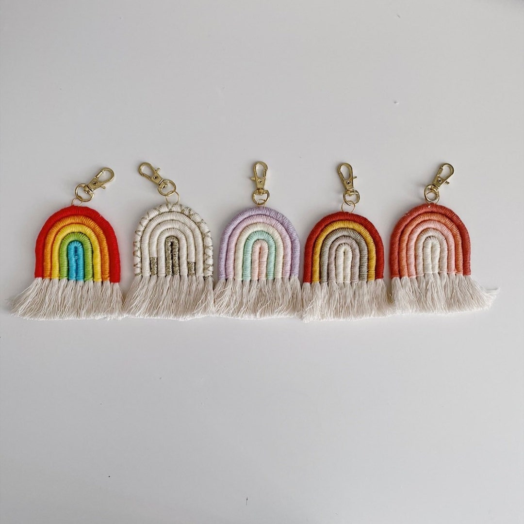 Customizable Rainbow Keychain Birthday Favor Wedding Gift Boho ...