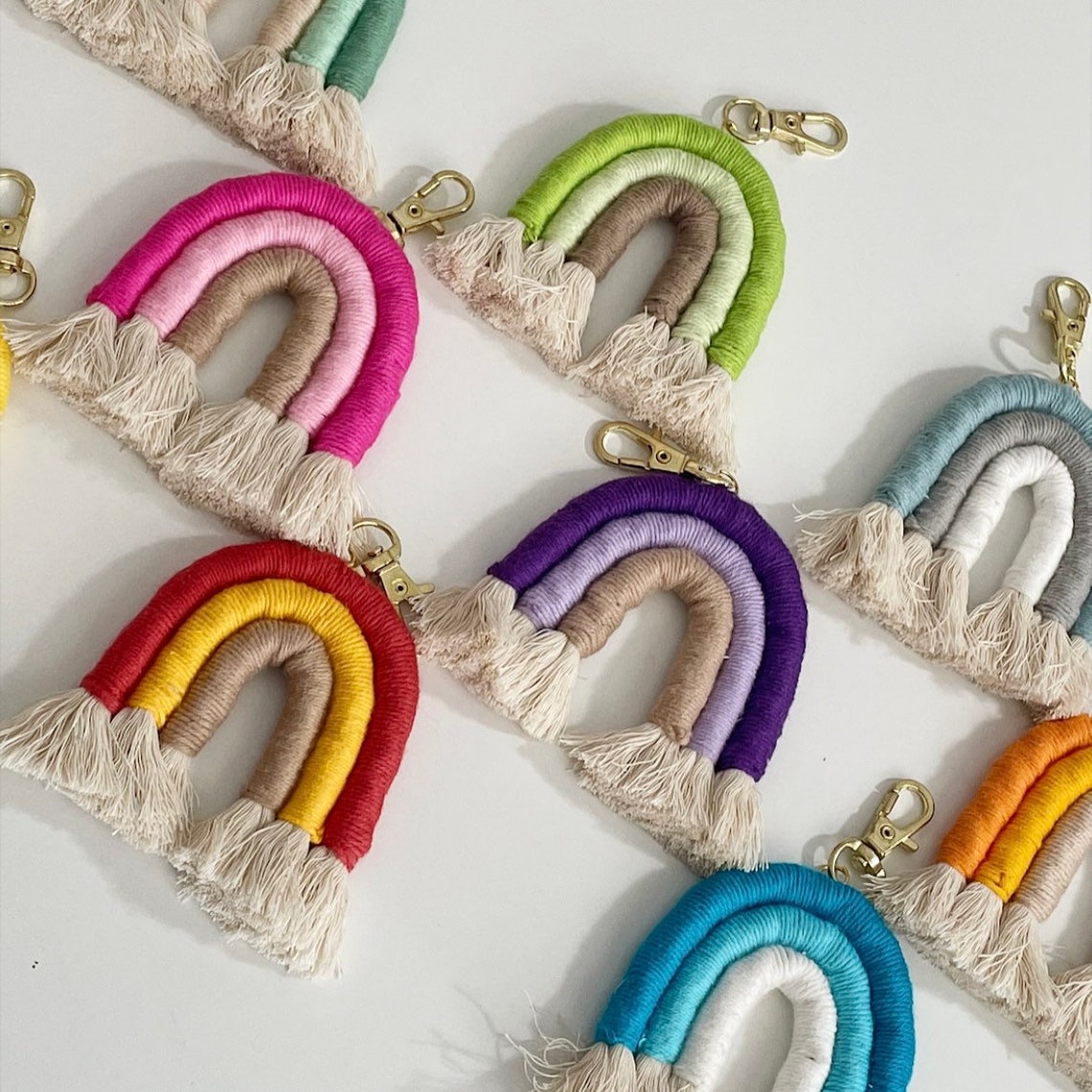 Customizable Rainbow Keychain Birthday Favor Wedding Gift Boho | Etsy