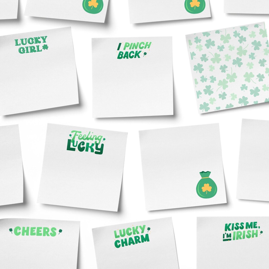 St. Patrick's Post-its - BOGO 50% off | 8 Designs | Sticky Notes ...