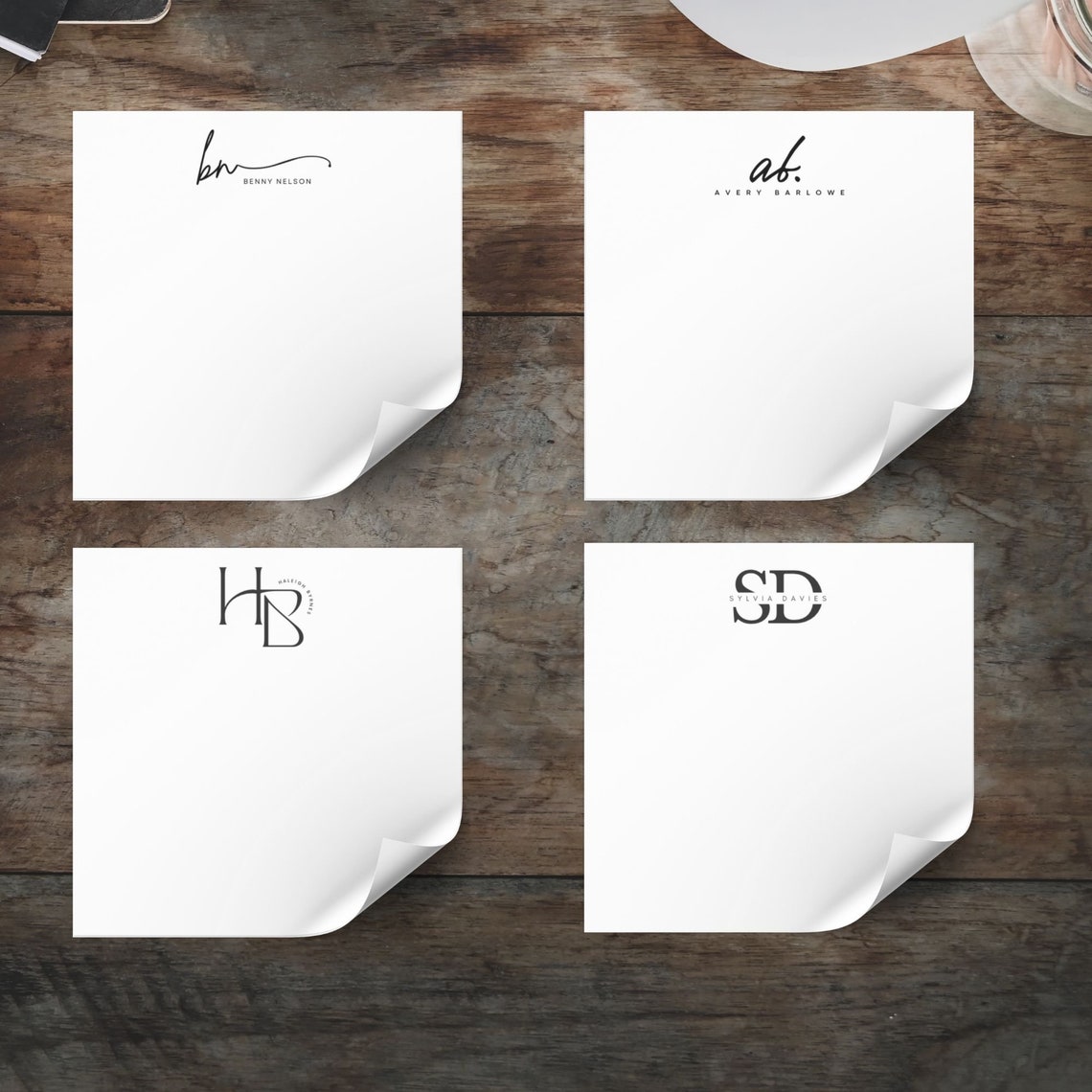 Monogram Post-it Notes | BOGO 50% off | Sticky Notes | Personalized ...