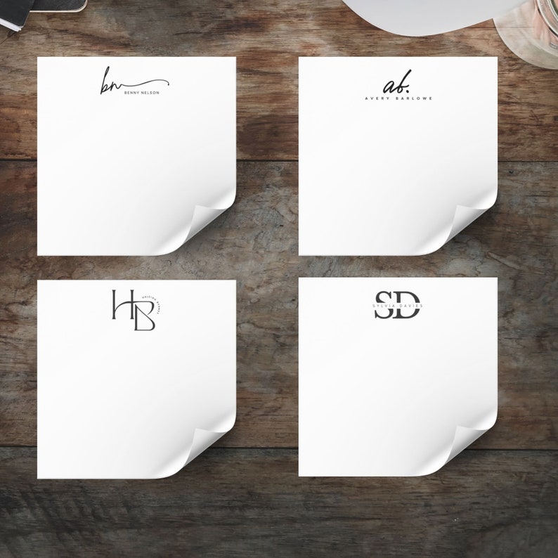 Monogram Post-it Notes | BOGO 50% off | Sticky Notes | Personalized ...