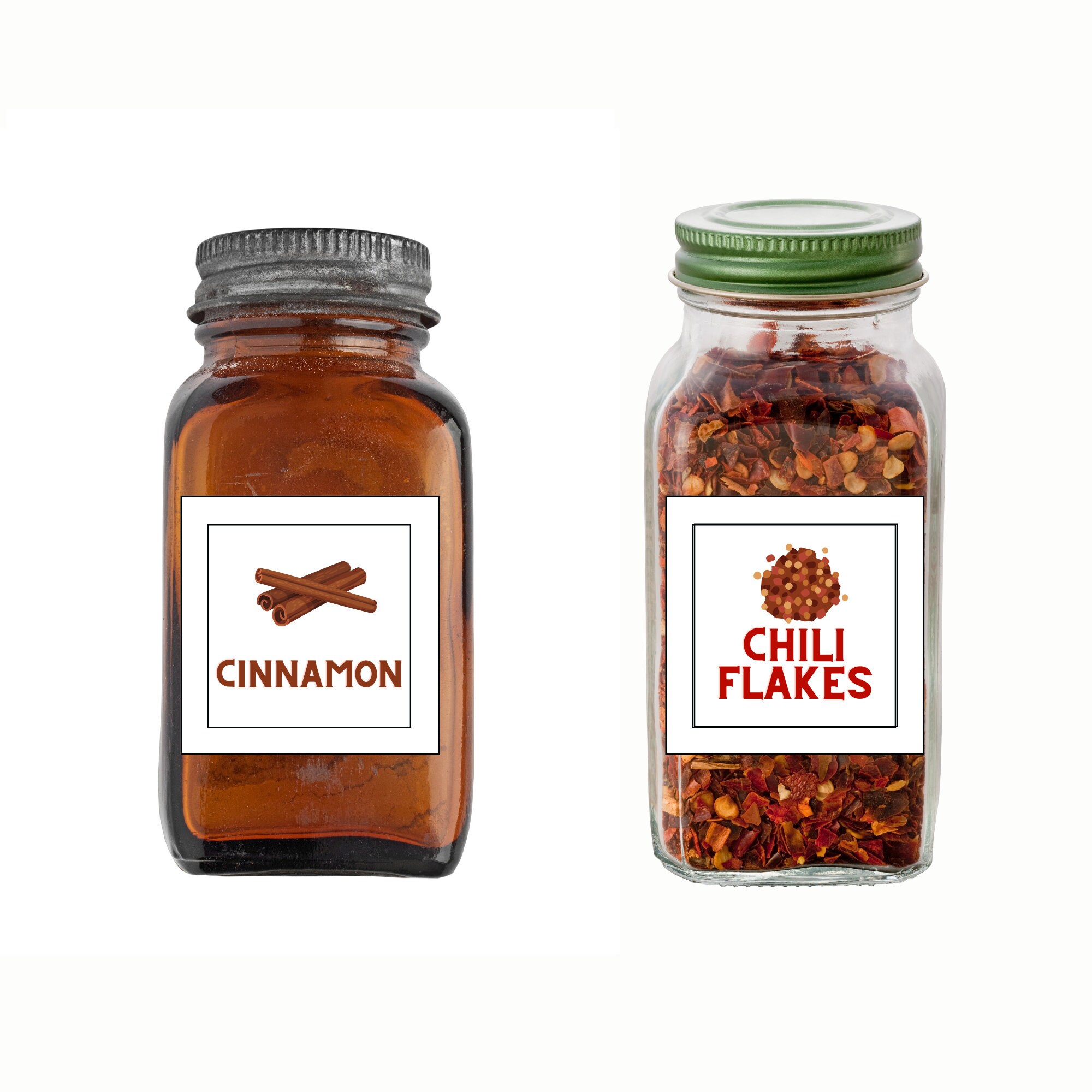 Modern Square Spice Labels, 55 Common Spices, Print at Home - Etsy