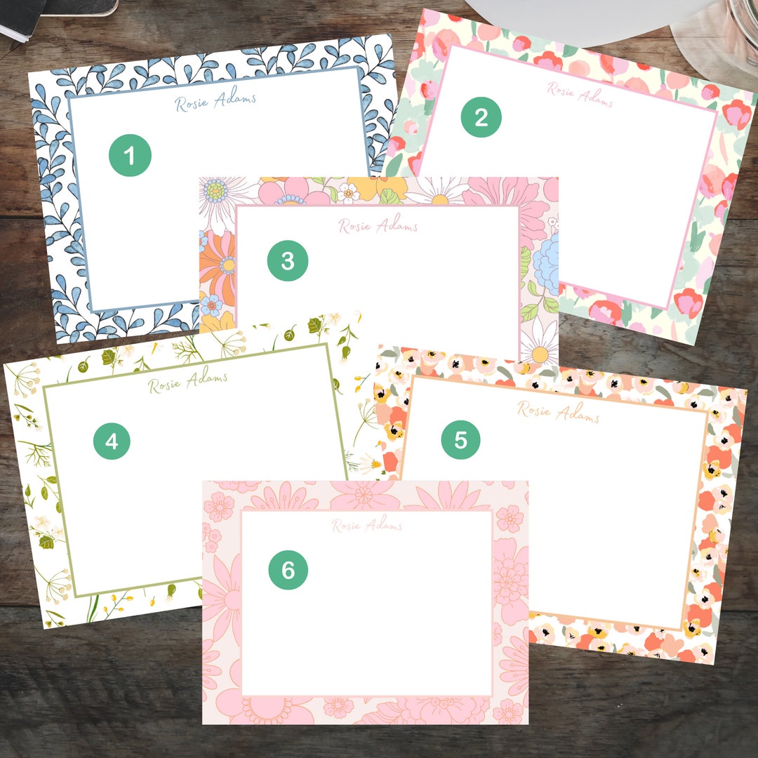 Personalized Floral Notecards - 18 Designs! | Stationery | Blank Cards ...