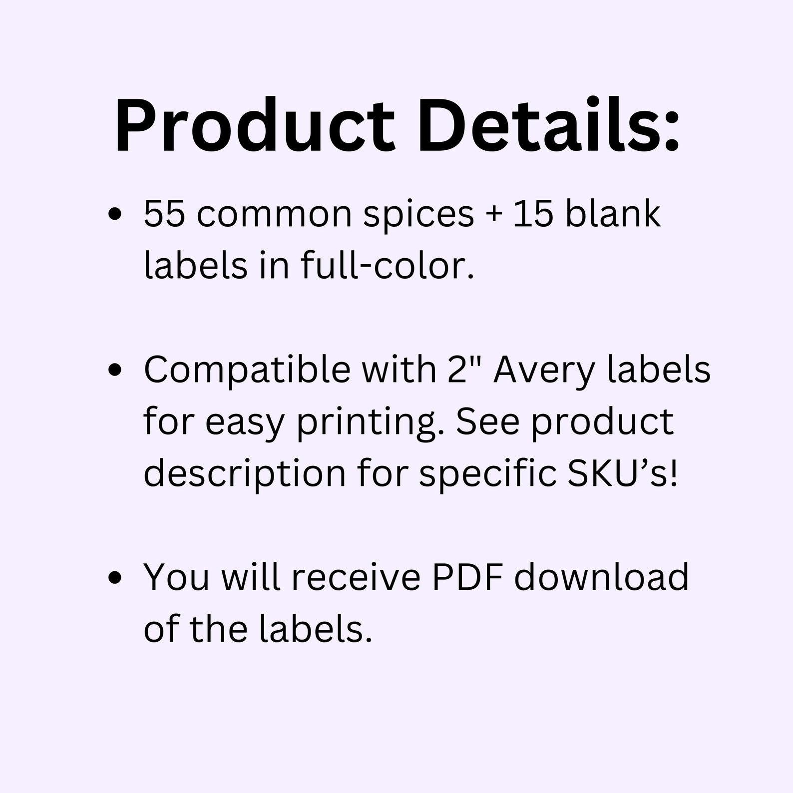 Modern Spice Labels, 55 Common Spices, Print at Home - Etsy