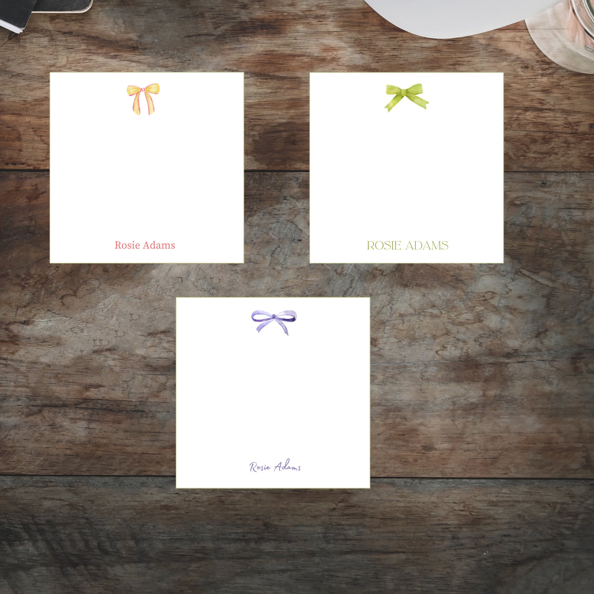 Bow Monogram Post-it Notes | BOGO 50% off | Sticky Notes | Personalized ...