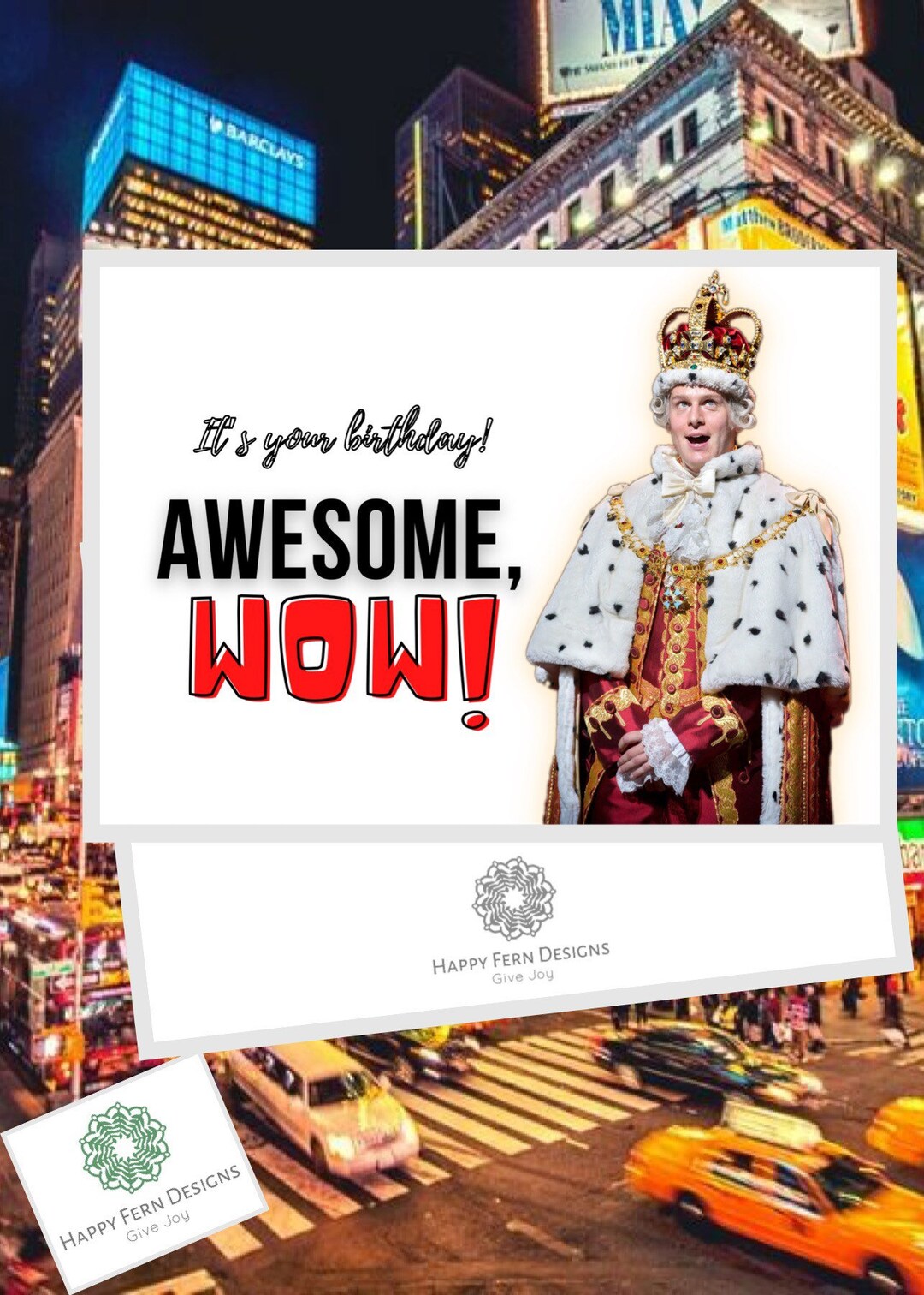 Hamilton Birthday Card - King George III - Etsy