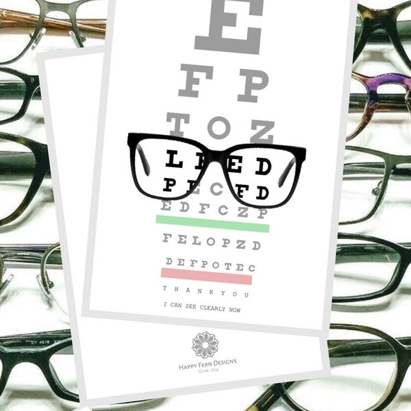 Eye Chart Card - Etsy