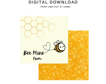 Bee Mine Valentine Printable Classroom Valentines / 2.5 X 3.5 Kids ...