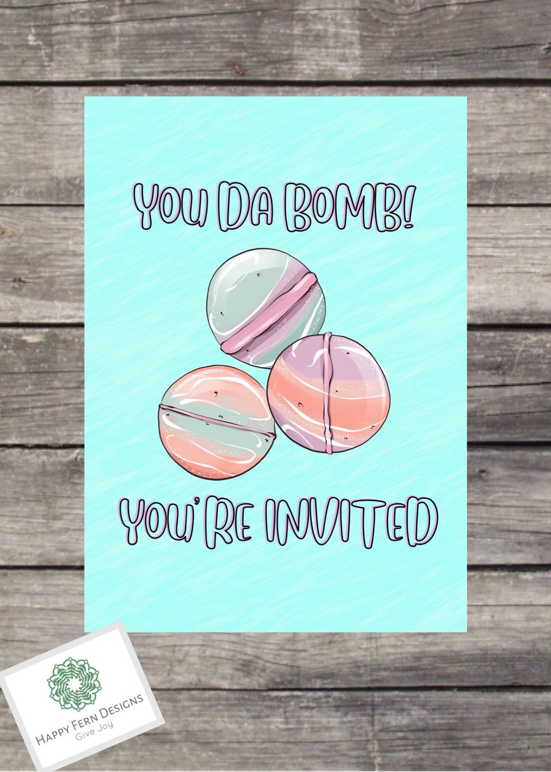 BATH BOMB Birthday Party Invitation - Etsy