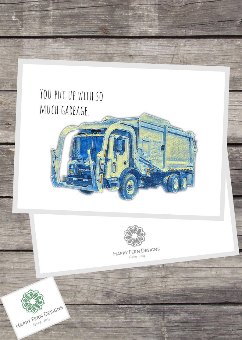 Trash Man Thank You Card Garbage Man Thank You Card - Etsy