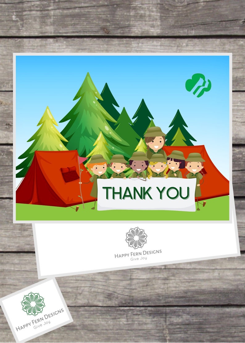 Girl Scout Thank You Card - Etsy