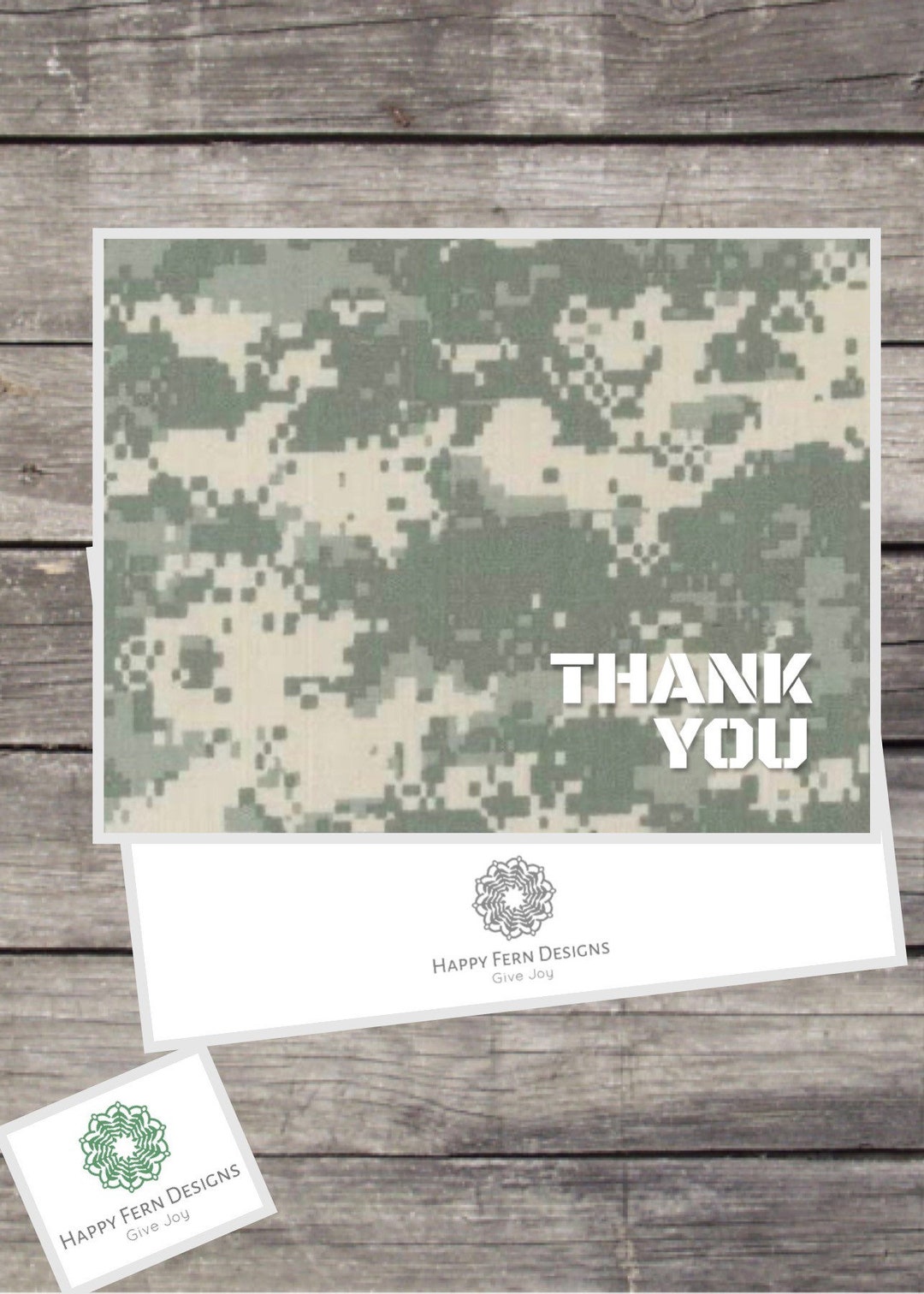 ARMY Camouflage Thank You Card - Etsy