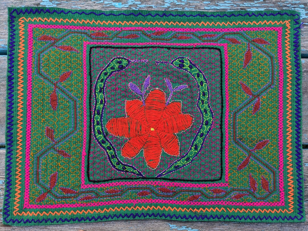 Large Shipibo Tapestry Psychedelic Embroidery Wall Hanging Altar Cloth ...