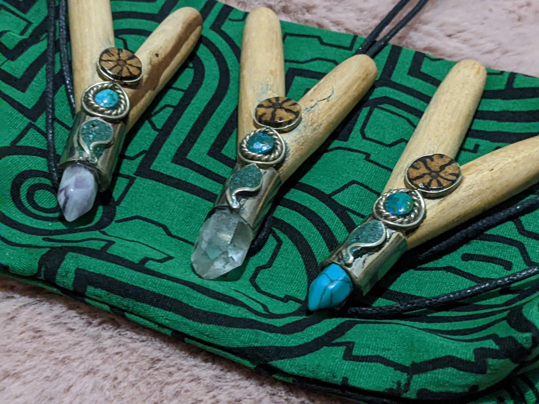 Kuripé Pipe W/ Bag Palo Santo Fragrant Wood Ayahuasca Crystal Amethyst ...