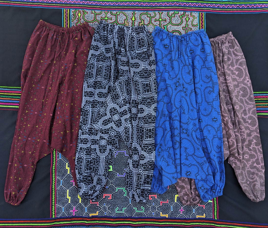12 Colors Harem Pants W/ Pockets Shipibo Icaro Pattern Harem Elephant ...