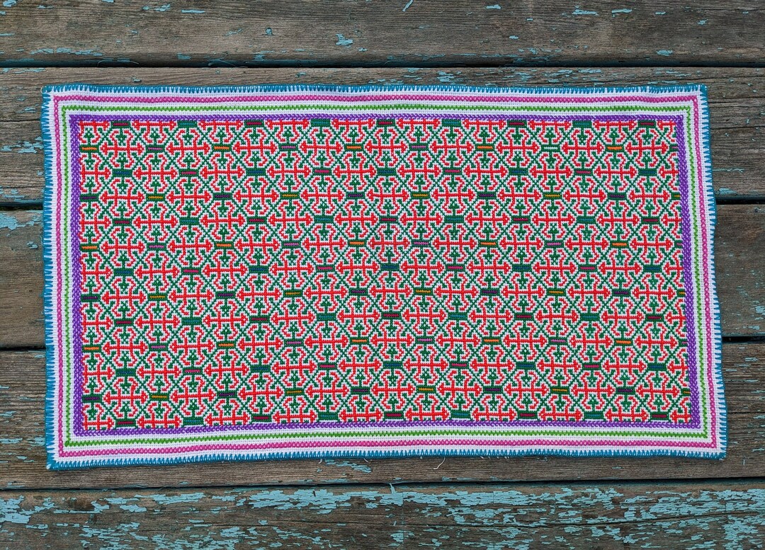 Large Shipibo Tapestry Psychedelic Embroidery Wall Hanging Altar Cloth Patch Peru Ayahuasca ...