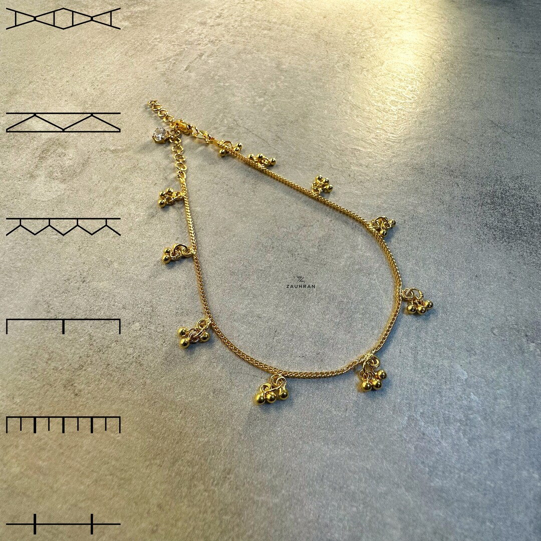 Anklet Handmade in 22K Carat Solid Gold - Etsy
