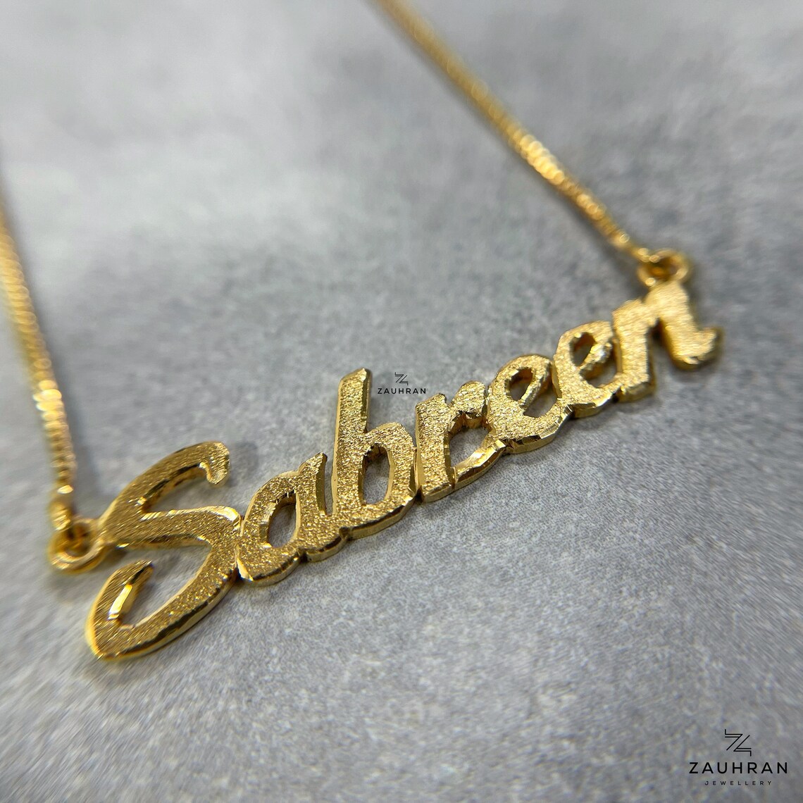 Sabreen صابرين Name Necklace in 22K Carat Solid Gold - Etsy