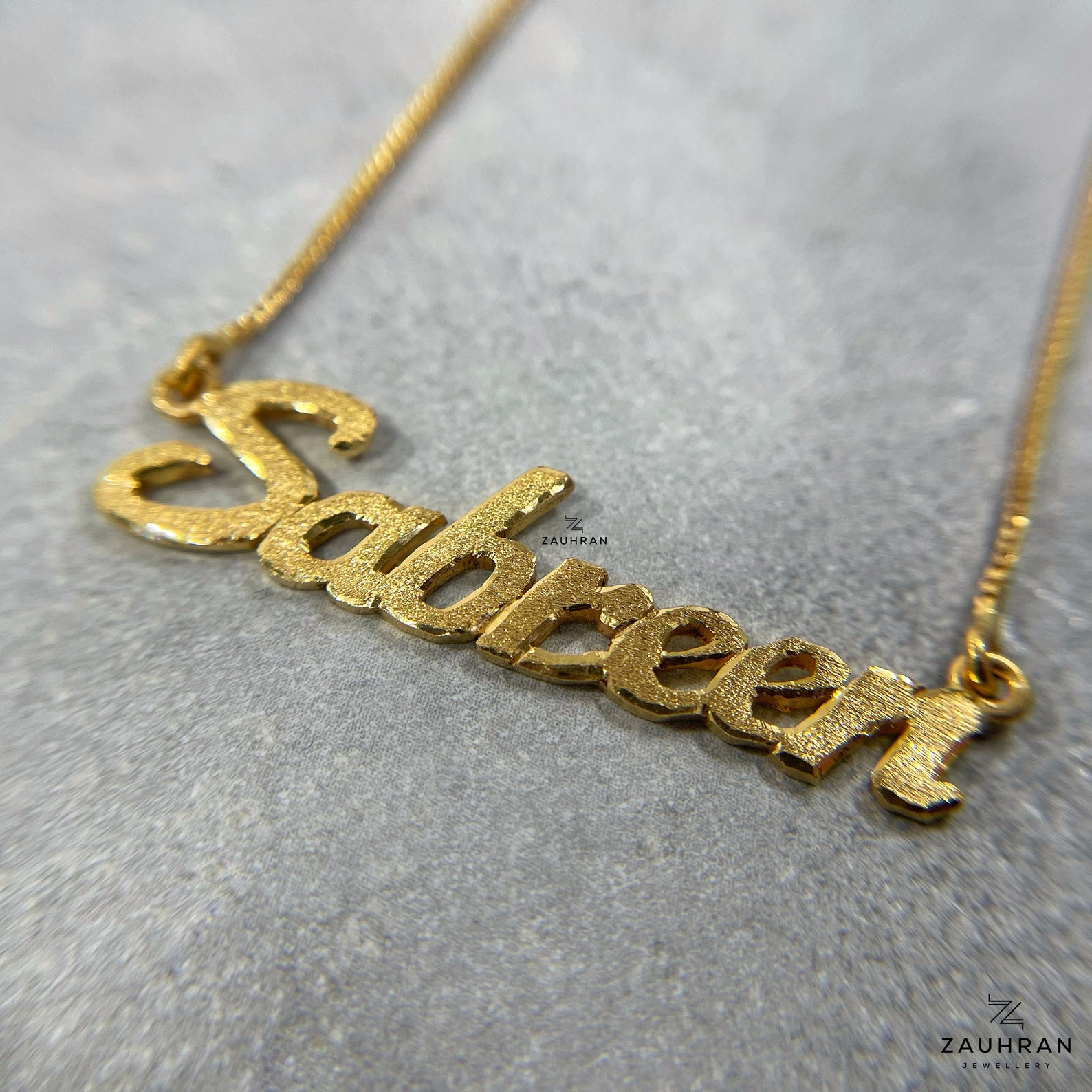 Sabreen صابرين Name Necklace in 22K Carat Solid Gold - Etsy