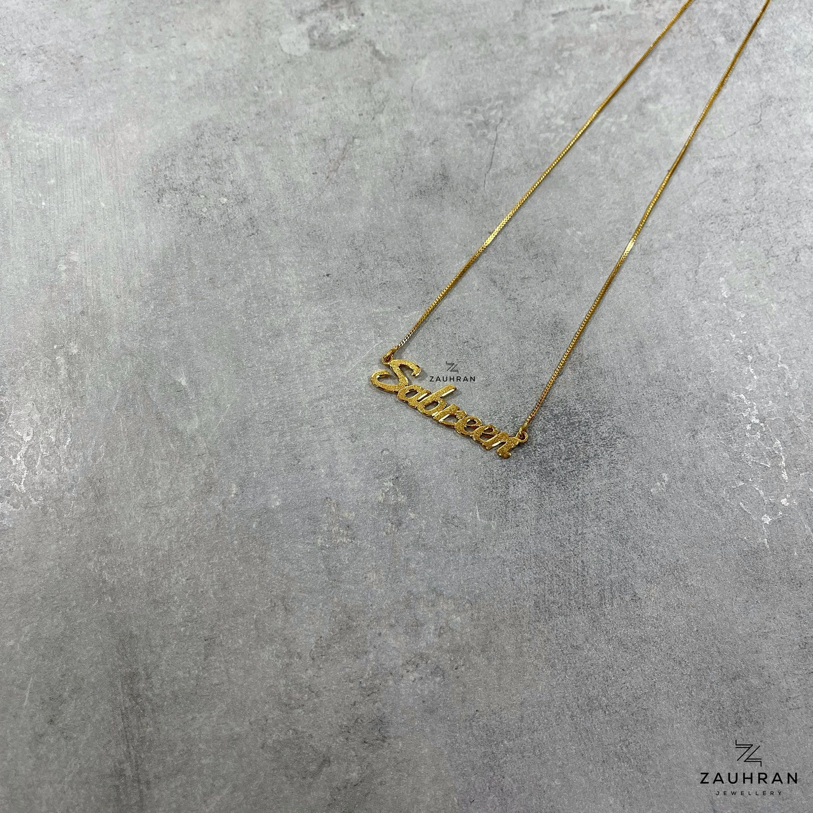 Sabreen صابرين Name Necklace in 22K Carat Solid Gold - Etsy