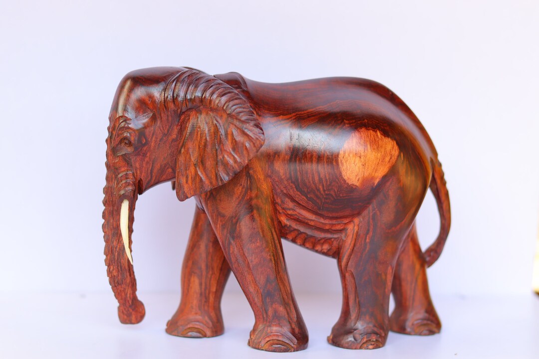 African Elephant Wood Carving - Etsy