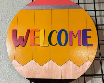 Pencil Welcome Sign - Etsy