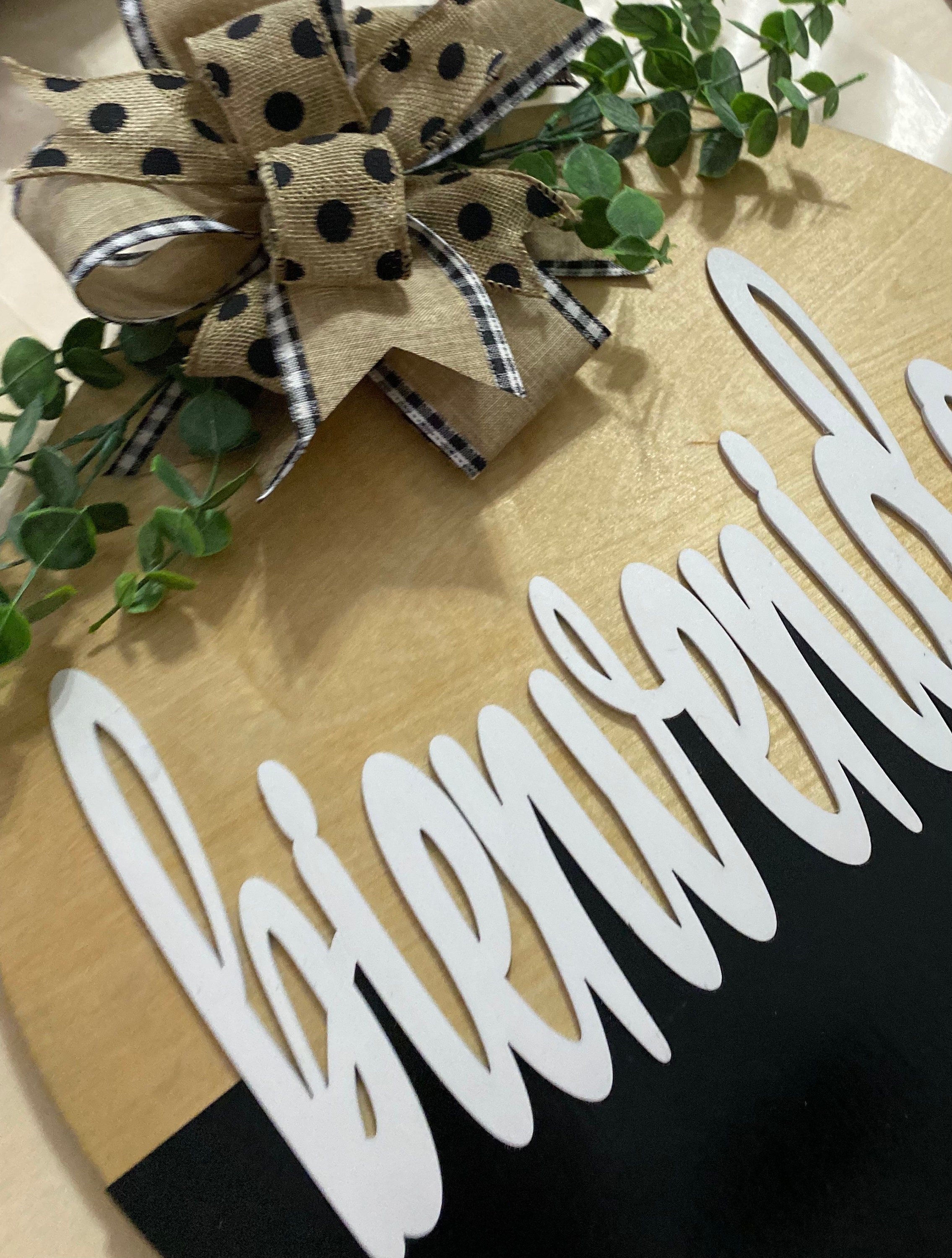 Bienvenidos Door Hanger, Welcome Sign, Wooden Round Wreath, Front Door ...
