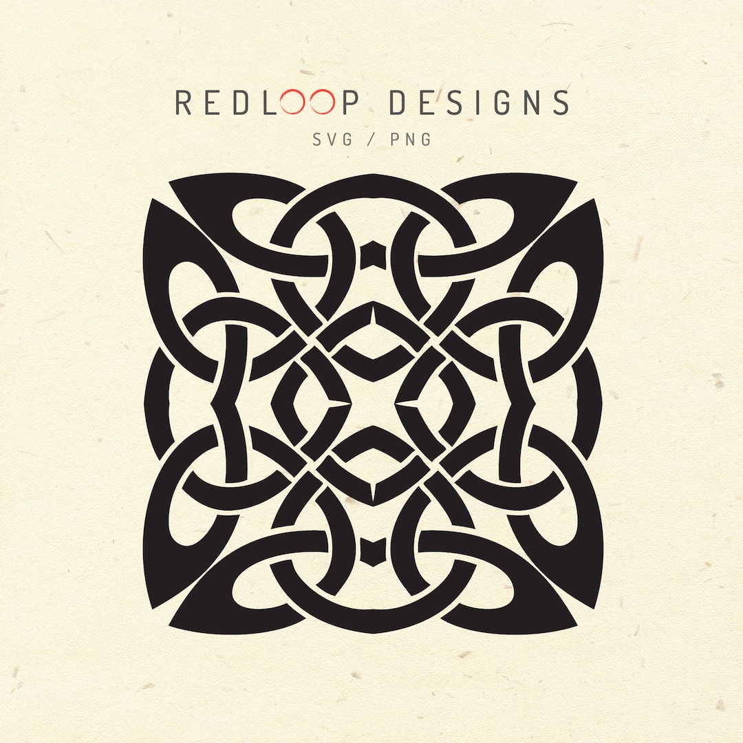 Celtic Knot SVG File for Cricut, Monochrome Tribal Silhouette, Celtic ...