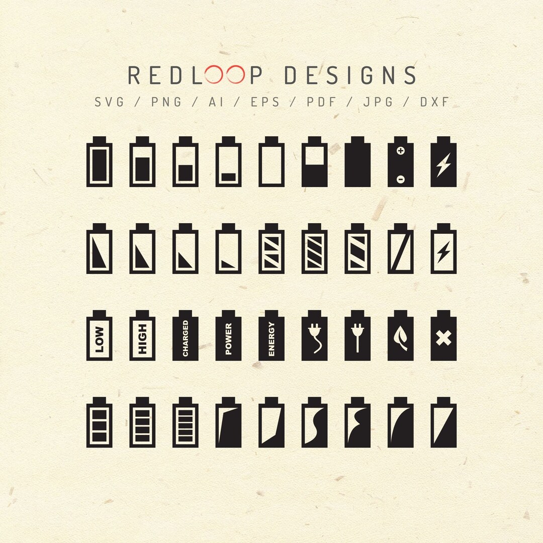 Battery Bundle SVG, Charge Svg, Loading Icon, Battery Clipart, Battery ...