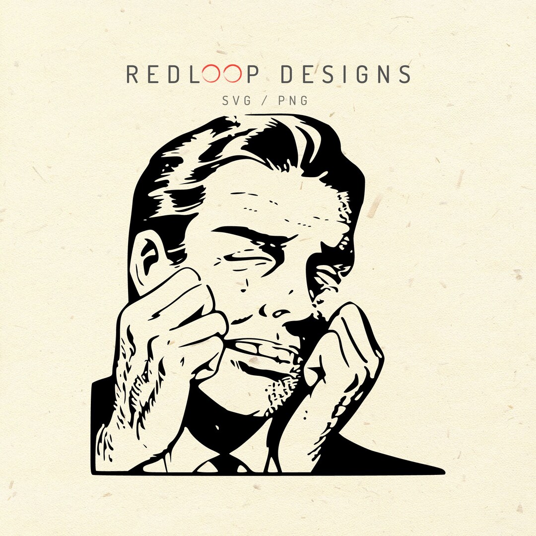 Retro Vintage Cartoon Crying Man SVG Files for Cricut SVG Files, T ...