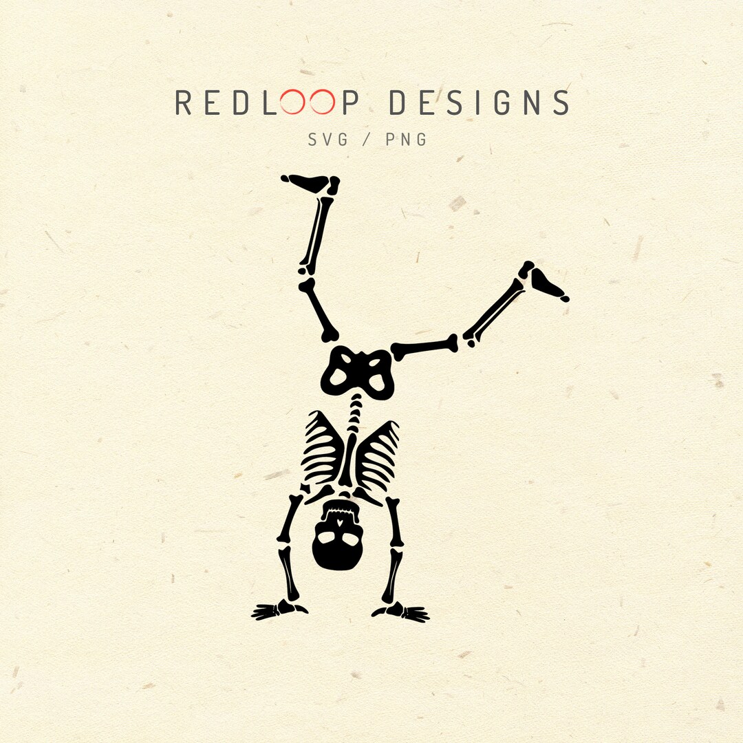 Handstand Halloween Skeleton Svg Files for Cricut, T-shirt Designs ...