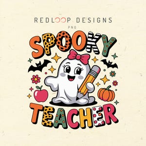 Spooky Teacher Ghost PNG | Cute Halloween School Design | Cartoon Ghost ...