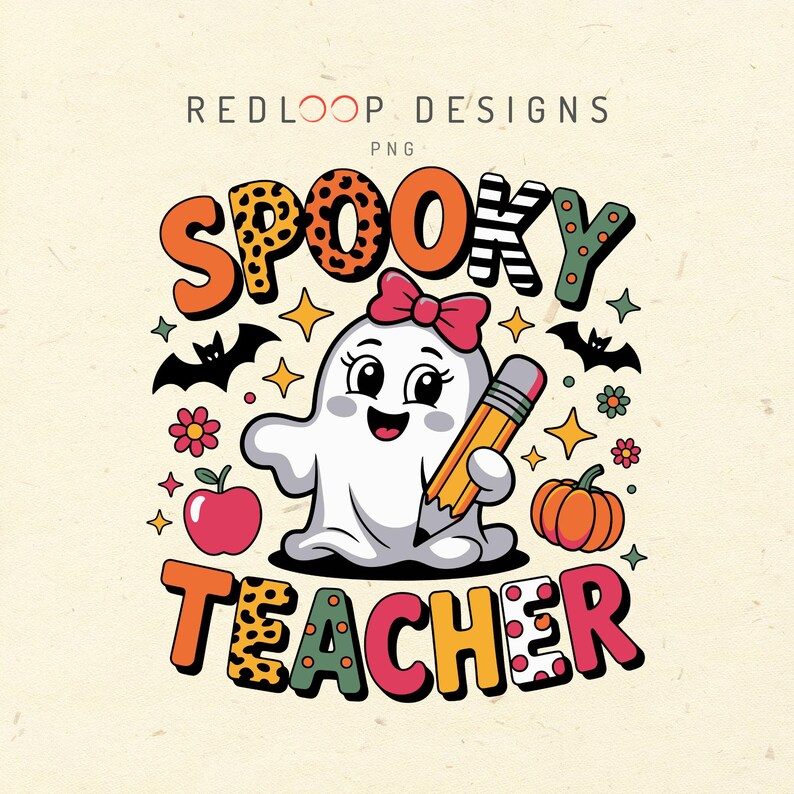 Spooky Teacher Ghost PNG | Cute Halloween School Design | Cartoon Ghost ...