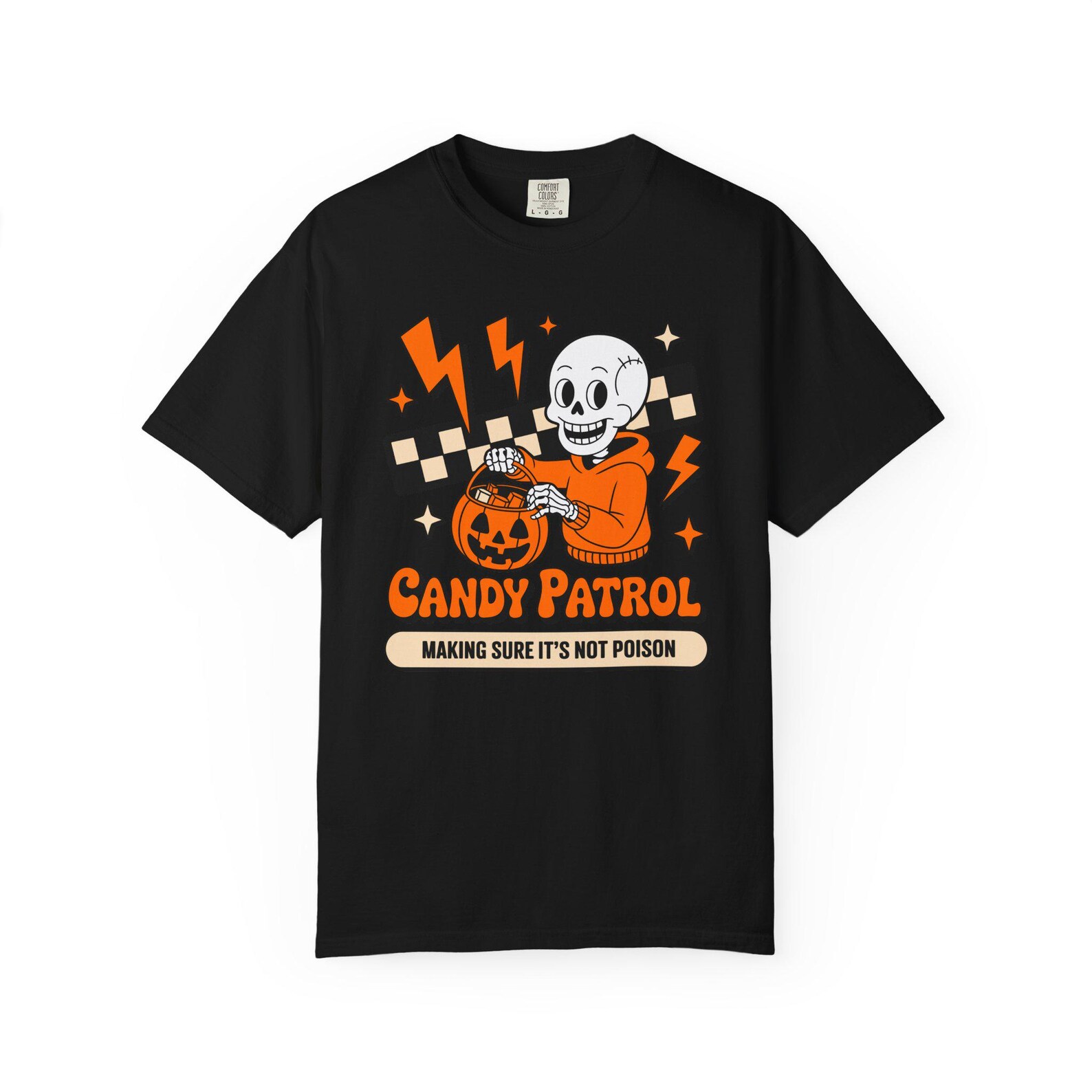 Candy Patrol PNG, Cheerful Skeleton Halloween, Retro Cute Pumpkin ...