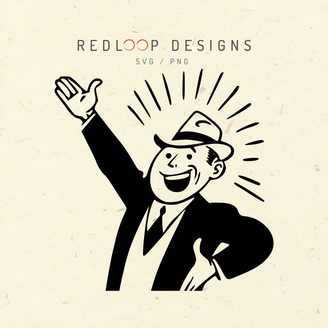 Retro Vintage Happy 50s Guy SVG Files for Cricut SVG Files, T-shirt ...