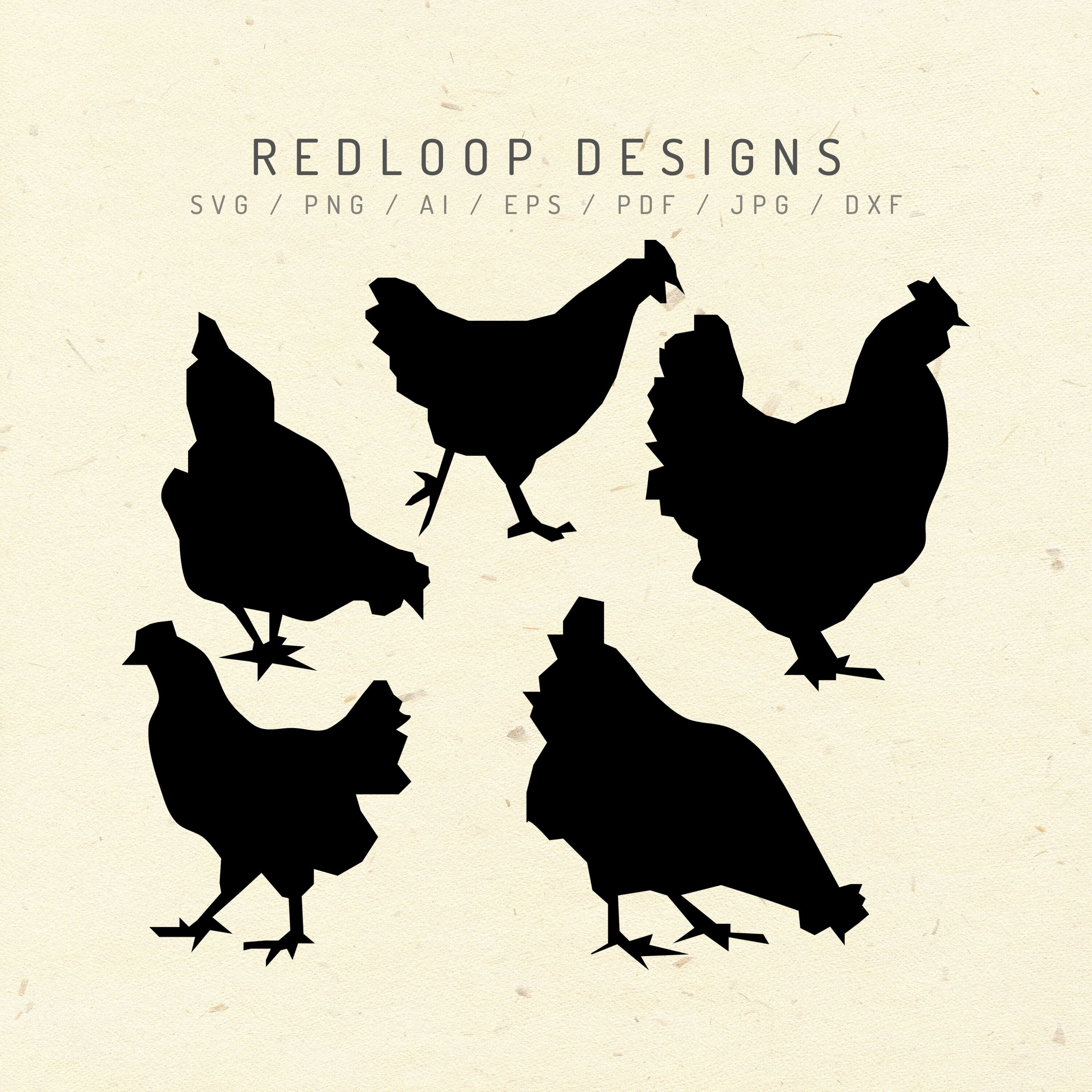 Chicken SVG Silhouettes, Hen SVG, Animal Farm SVG Cut Files for Cricut