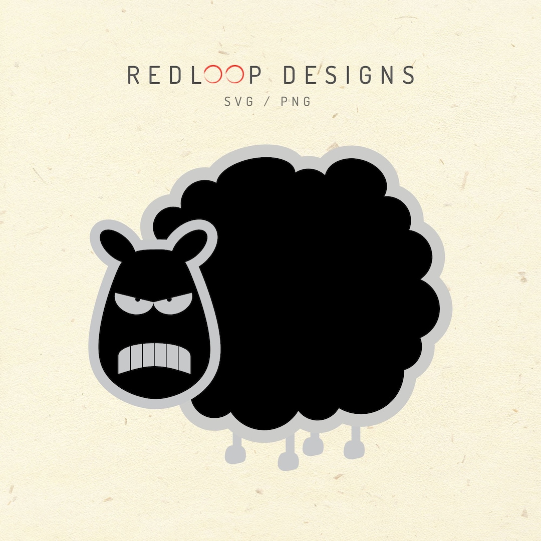Cartoon Angry Black Sheep SVG Files for Cricut SVG Files, T-shirt ...