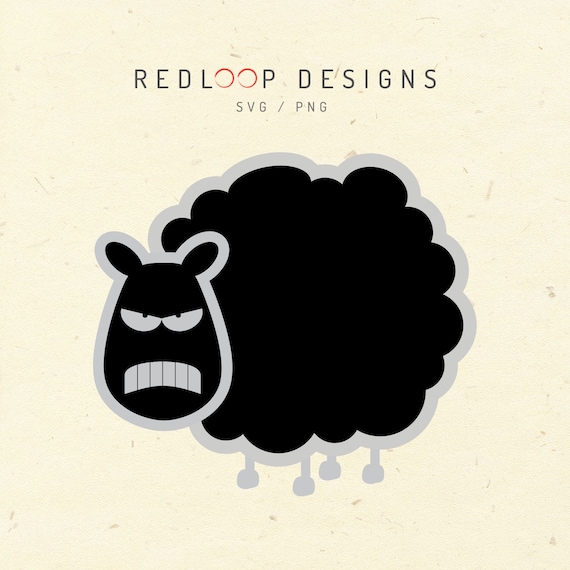 Angry Black Sheep Clipart