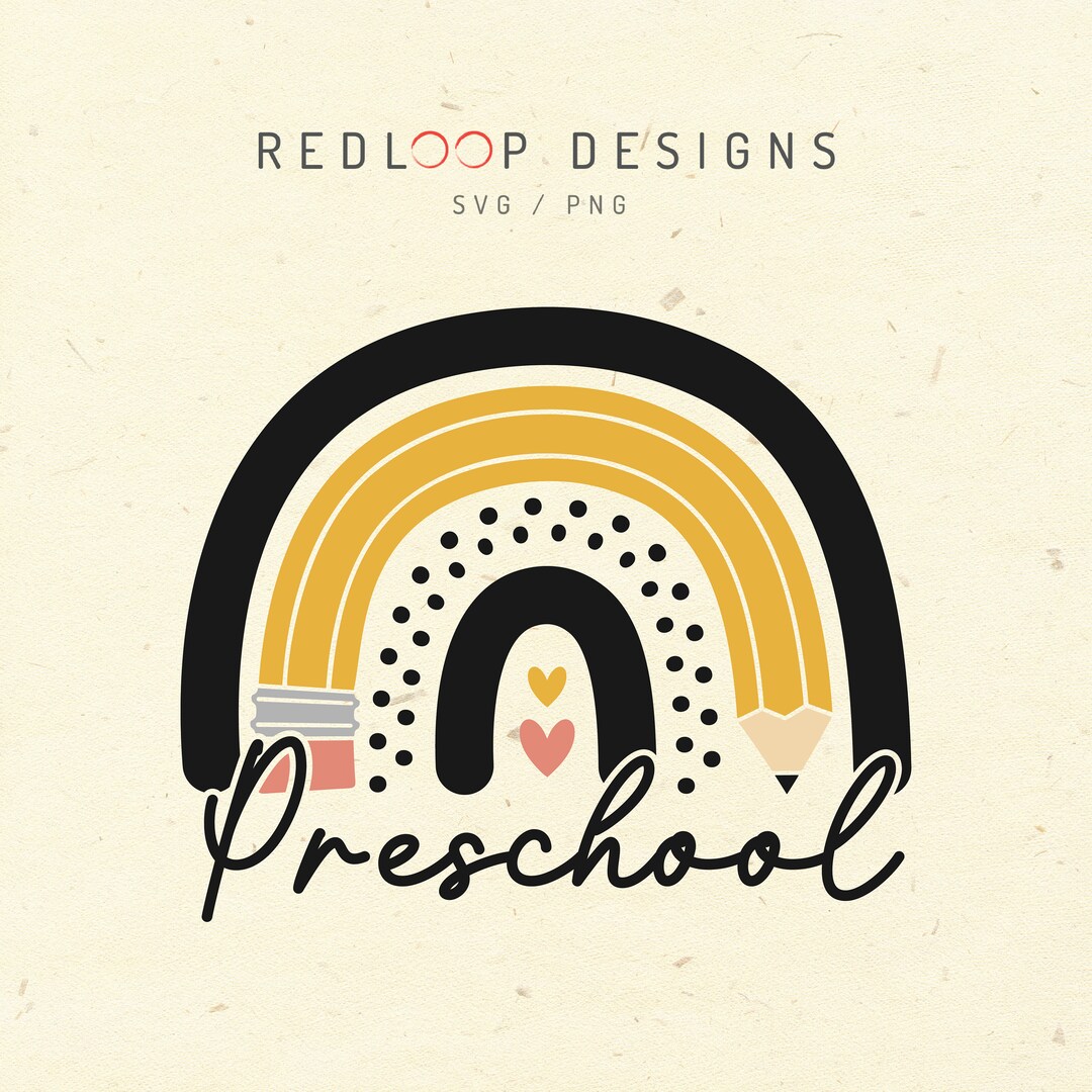 Preschool Rainbow SVG, Cute Kids Digital Download, SVG & PNG for Cricut ...