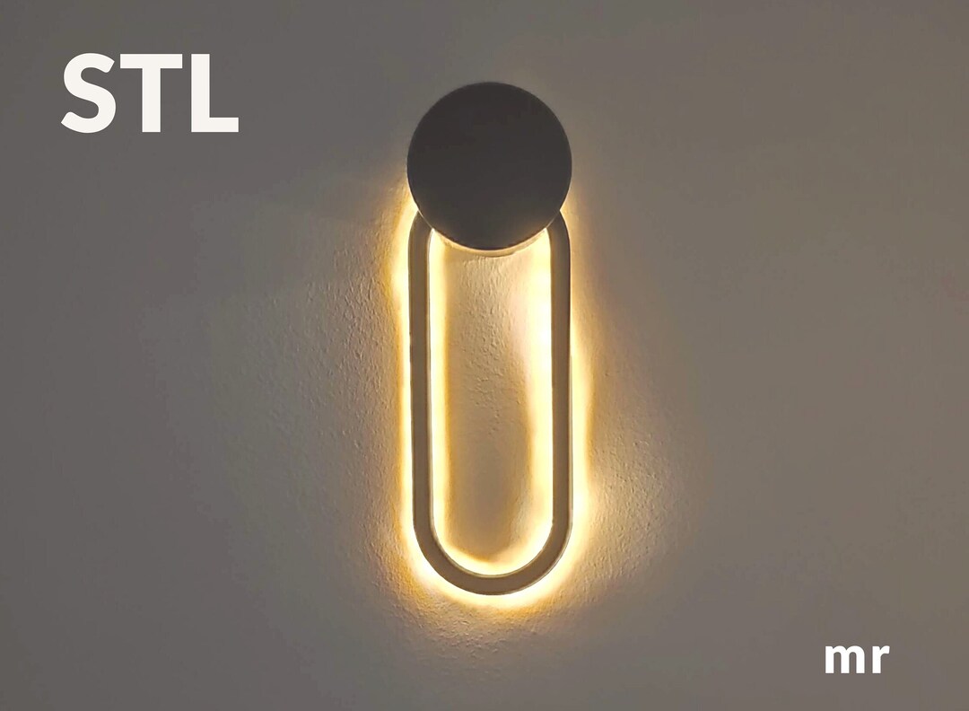 Lamp to Print in 3D, .stl File of Wall Lamp That Works With a Led Strip ...