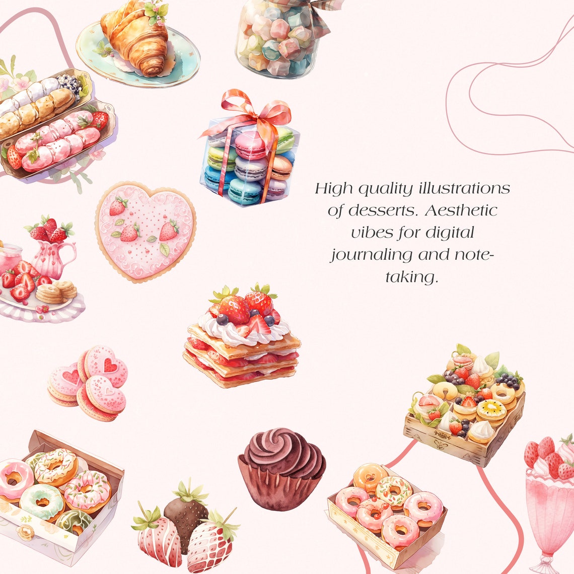 Cottage Sweets Digital Stickers Sweets Aesthetic Digital Sticker ...