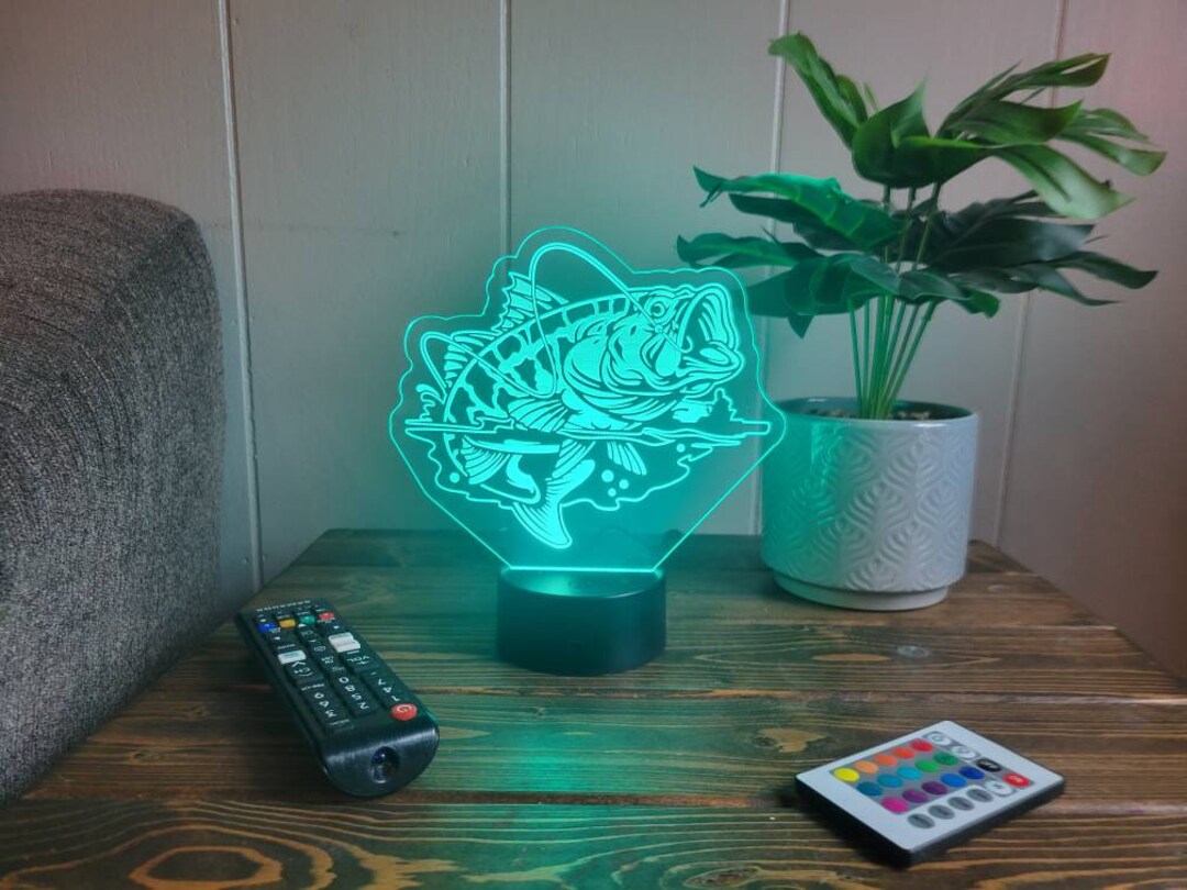 Bass Fish Light, Color Changing LED Lamp, Fishing Gift - Etsy