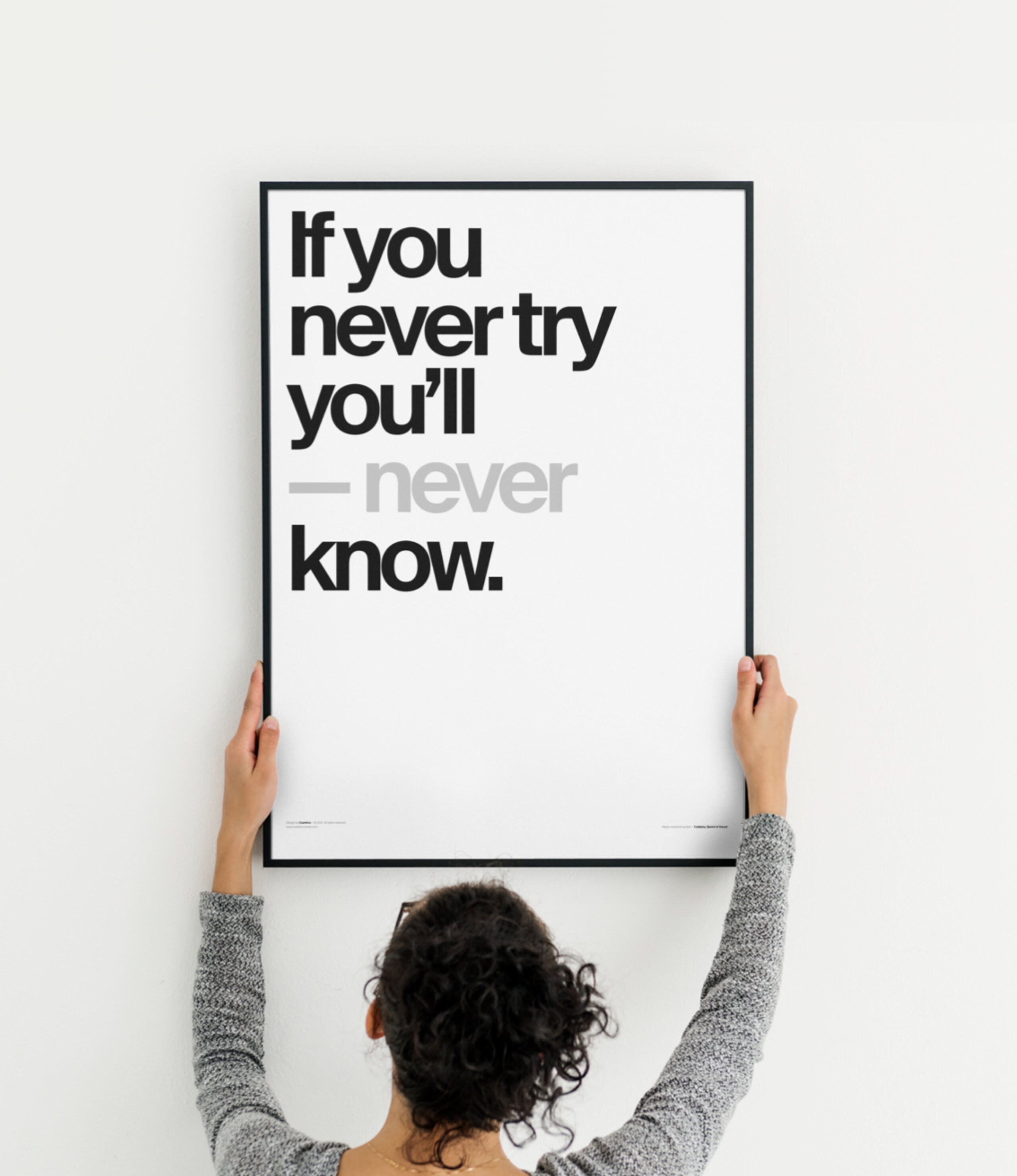 Quote Poster Design Swiss Design If You Never Try Youll Never Know - Etsy