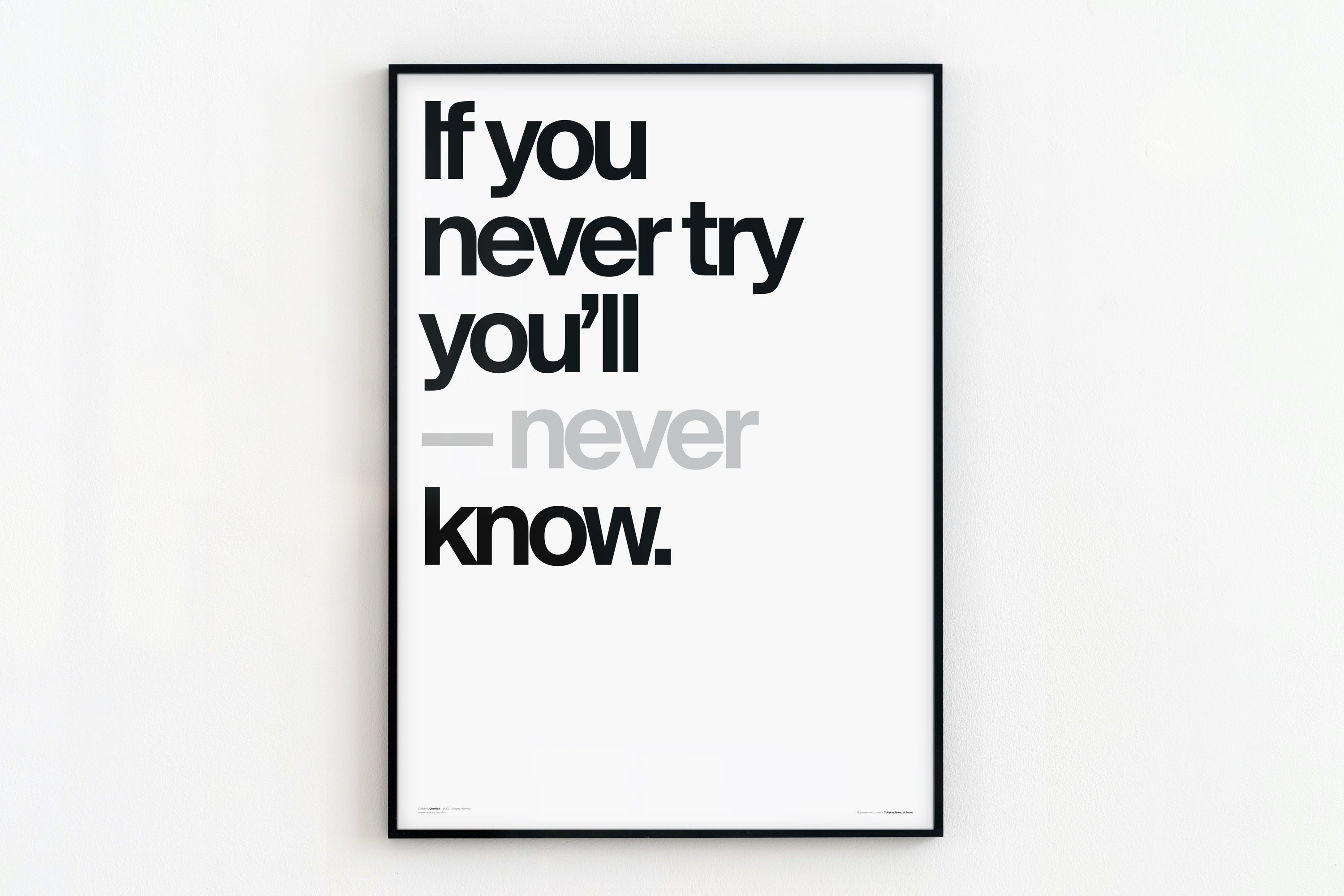 Quote Poster Design Swiss Design If You Never Try Youll Never Know - Etsy